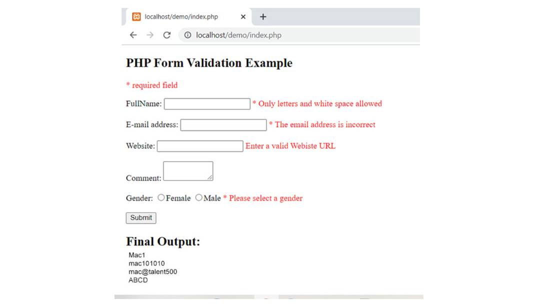 Data Collection With Php Creating Forms Setting Up And Validation Talent500 Blog