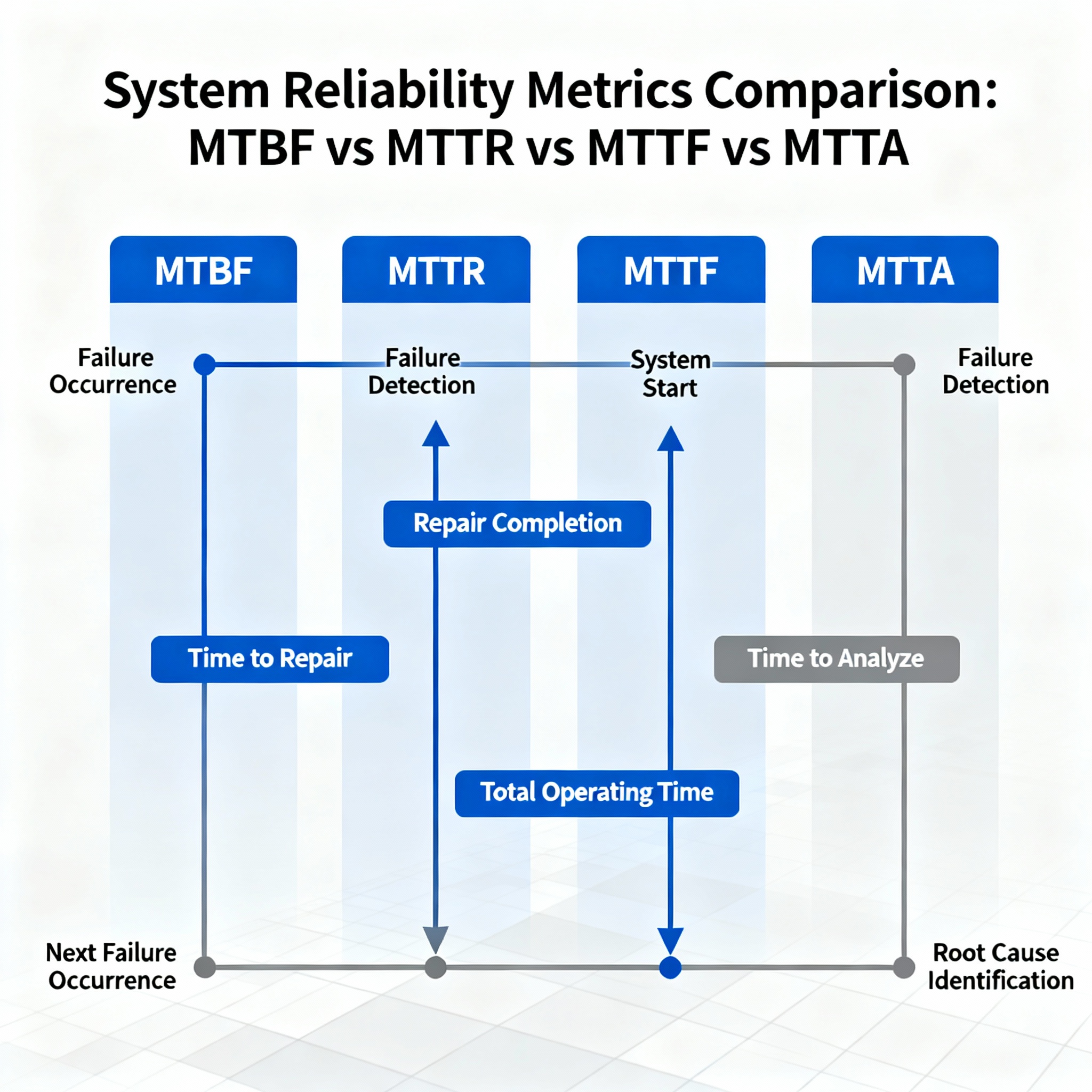 MTBF vs MTTR vs MTTF vs MTTA: Key Incident Metrics Explained